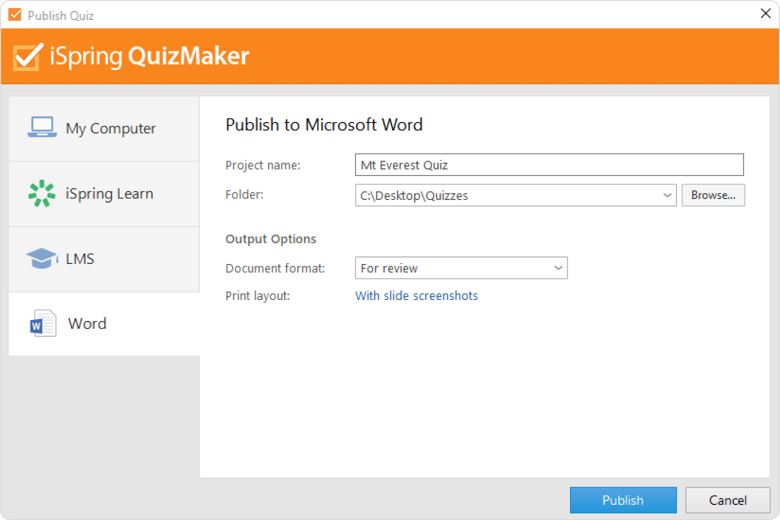 iSpring QuizMaker Key Features
