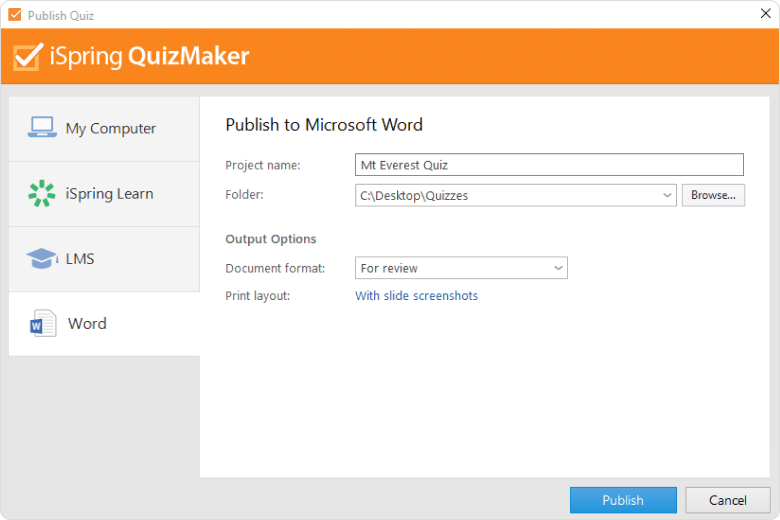 iSpring QuizMaker Key Features